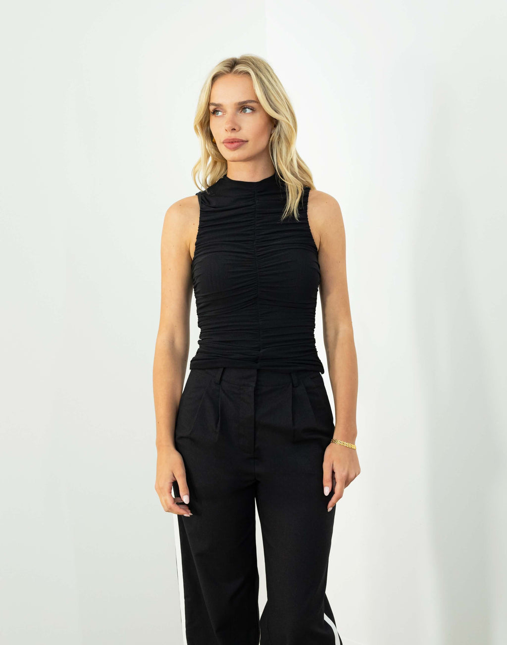 Alfie Top - Fitted Mesh Top - Black – MVE BOUTIQUE